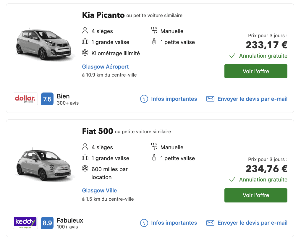 Location de voiture en Écosse : infos pratiques & mes conseils